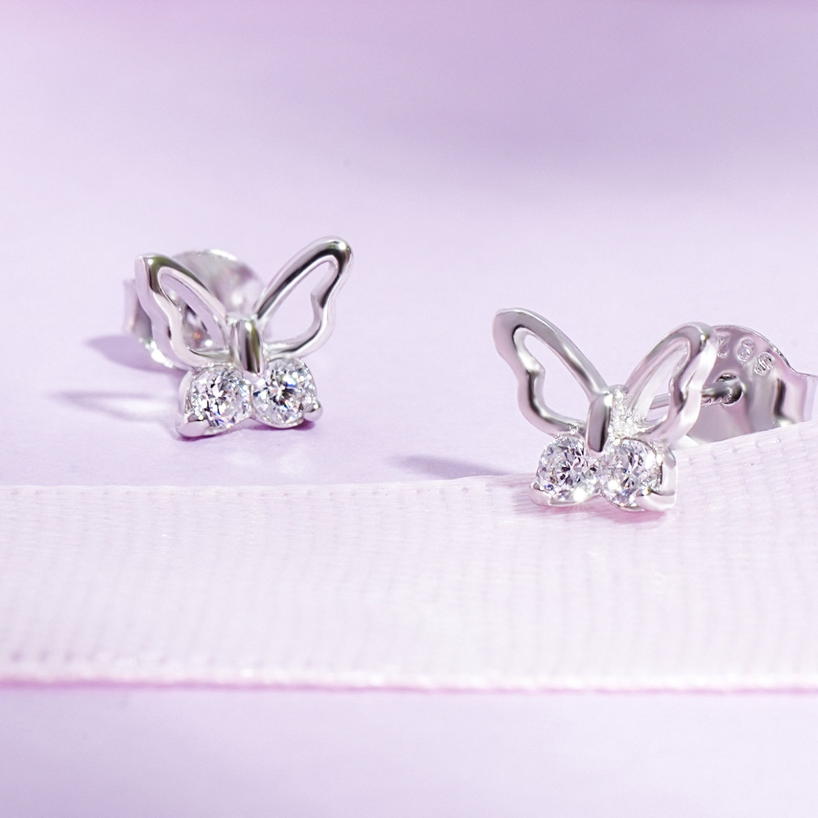 Hypoallergenic Sterling Silver Butterfly Stud Earrings for Girls ...